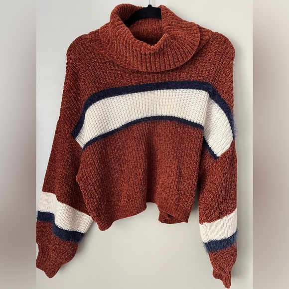 My Michelle | Sweaters | Striped Loose Turtleneck Sweater | Poshmark